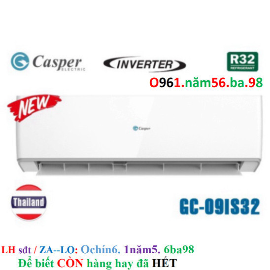 Tổng kho Điều hòa Casper inverter 9000btu 1 chiều Gc09/ TC09/ Hc09ia32 ...