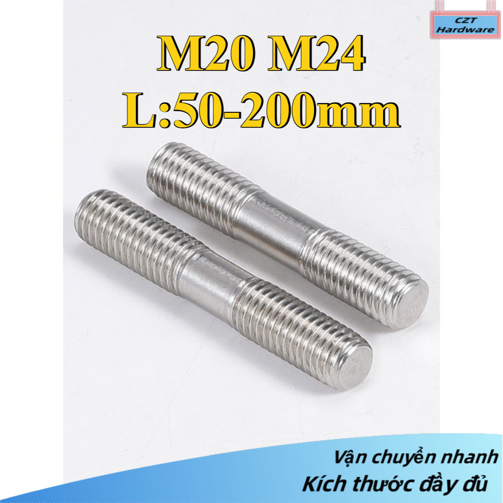 Bulong 2 đầu ren, Guzong Inox 304 M20 / M24 (DM-CZT1) | Shopee Việt Nam