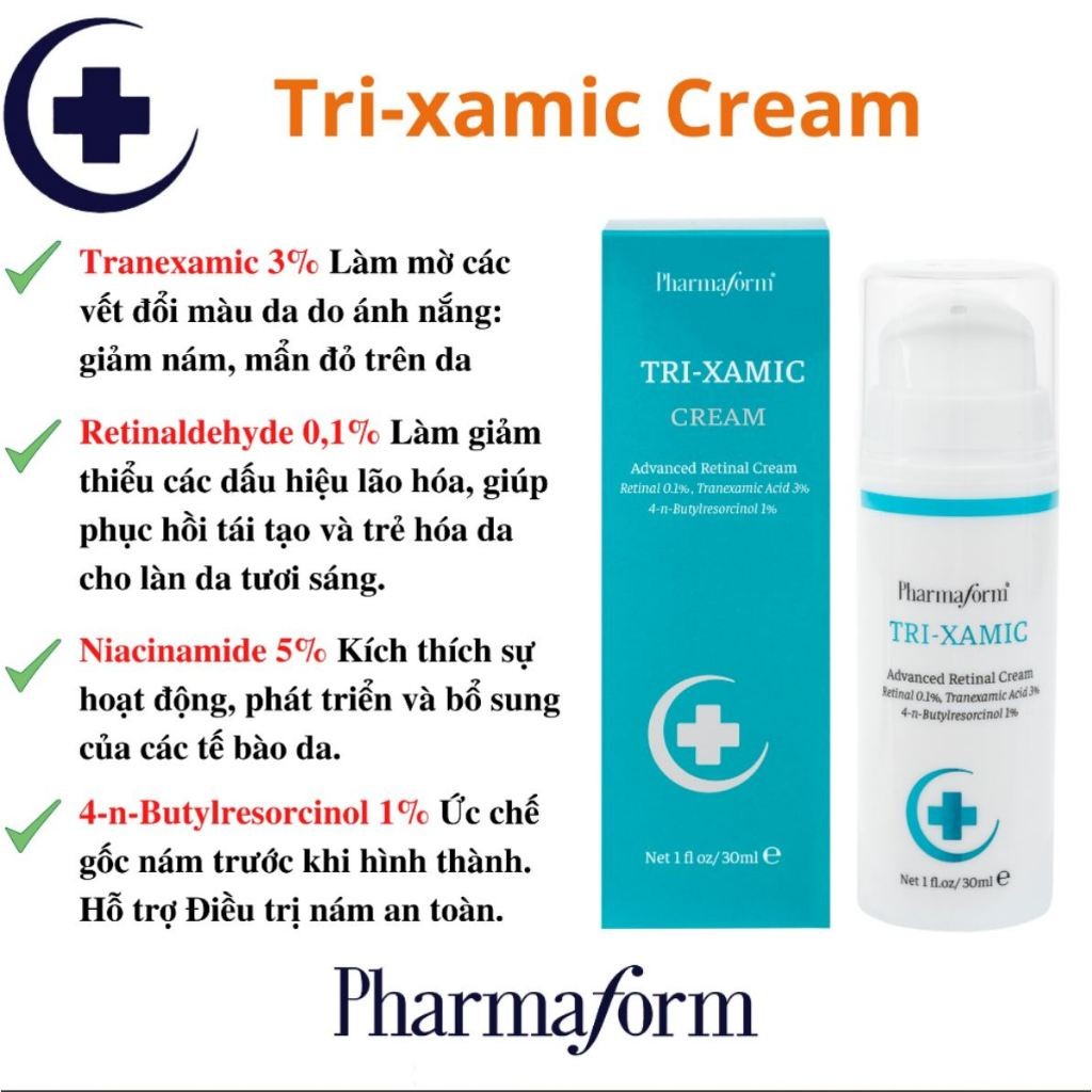 Kem dưỡng Chống lão hóa PHARMAFORM Tri-Xamic Cream - Làm sáng da, cải ...