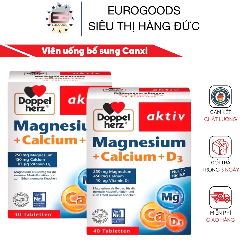 Viên xương khớp Đức ⚡ CAO CẤP ⚡ Viên uống bổ sung Canxi ngừa loãng xương Doppelherz Magnesium ...