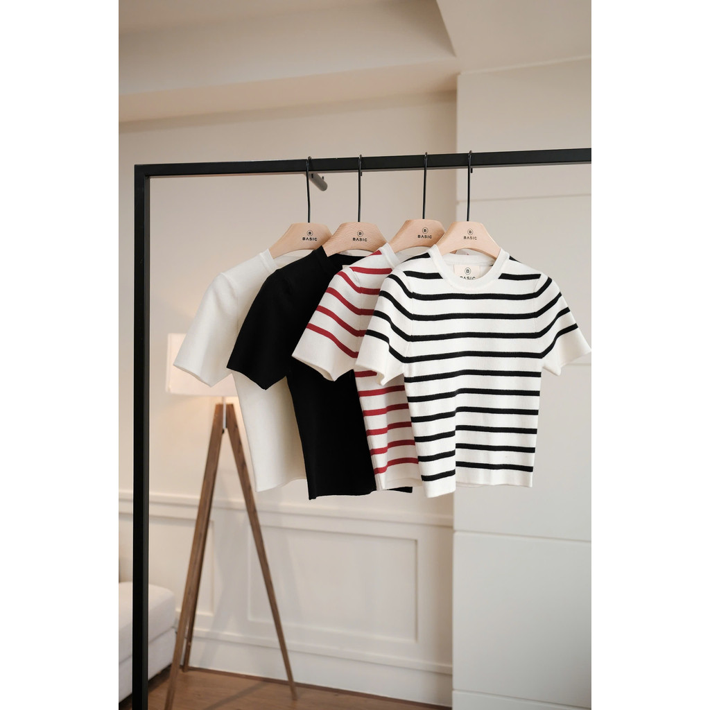 Áo len dệt croptop tay ngắn nữ BASIC NABI TOP | Shopee Việt Nam