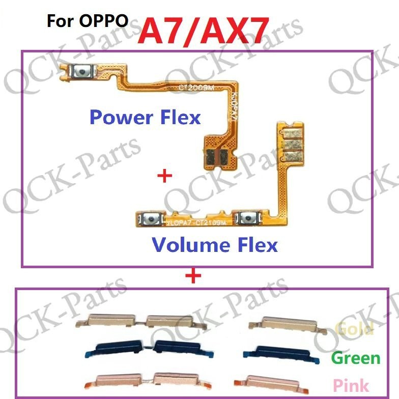 [Qck] Dành Cho OPPO A7 Âm Lượng Nguồn Bên Nút Chìa Khóa Cáp Mềm Cho ...