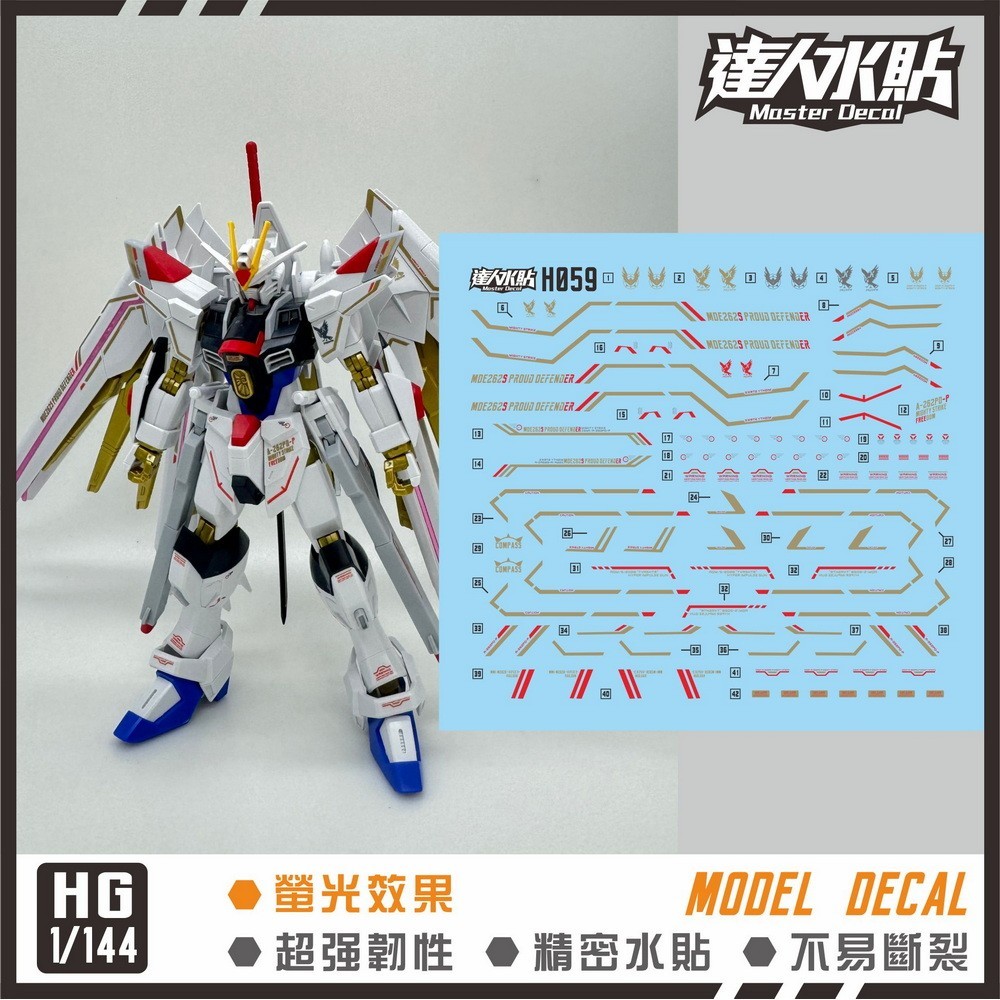 MASTER H059 HG 1/144 Mighty Strike Freedom Water Slide Decal Fluo Type | Shopee Việt Nam