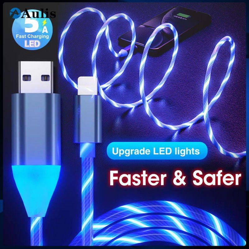 Cáp USB phát sáng 3A 1M – Dây sạc ánh sáng chảy phát sáng cho Micro USB ...