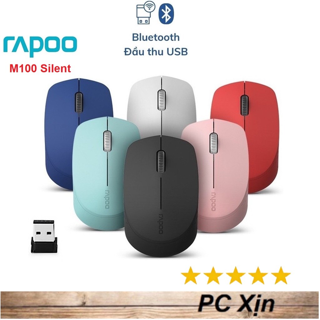 Chuột không dây RAPOO M100 Silent Bluetooth + USB Receiver (đầu thu USB ...