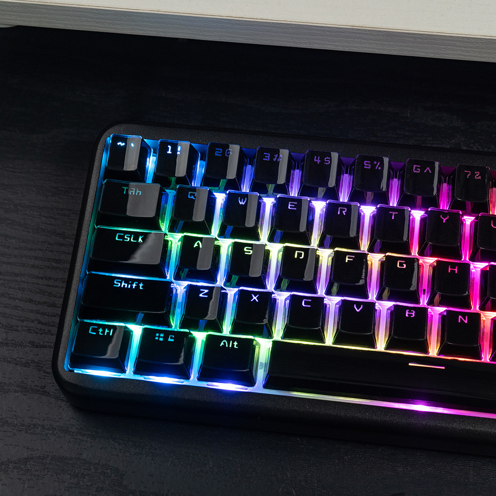 Crystal Jelly keycaps OEM profile 134 Keys ABS Double shot Font Light ...