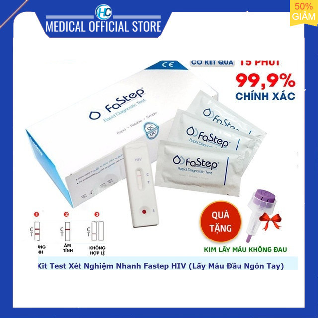 [CHE TÊN] Bộ Kit Test Xét Nghiệm Nhanh Fastep HIV (Lấy Máu Đầu Ngón Tay ...