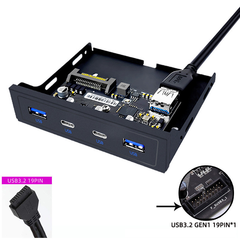 20 Pin 3.5 "Floppy Bay USB Mặt Trước 2 Cổng USB 3.0 + 2 Cổng USB 3.2 ...
