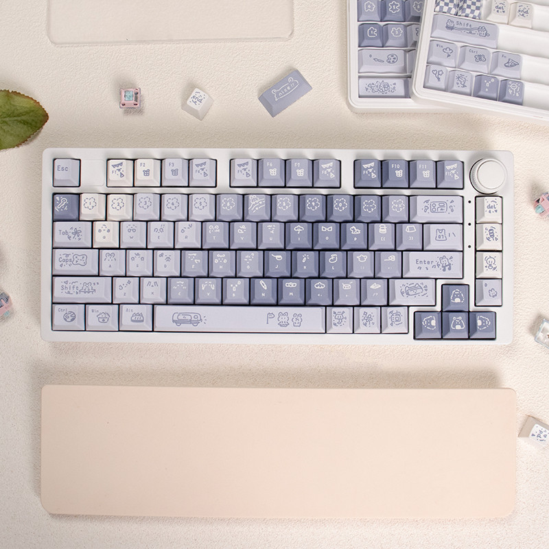 Yongqiu Original Mẫu Giáo Màu Xanh Keycaps URE / Cherry Profile PBT ...