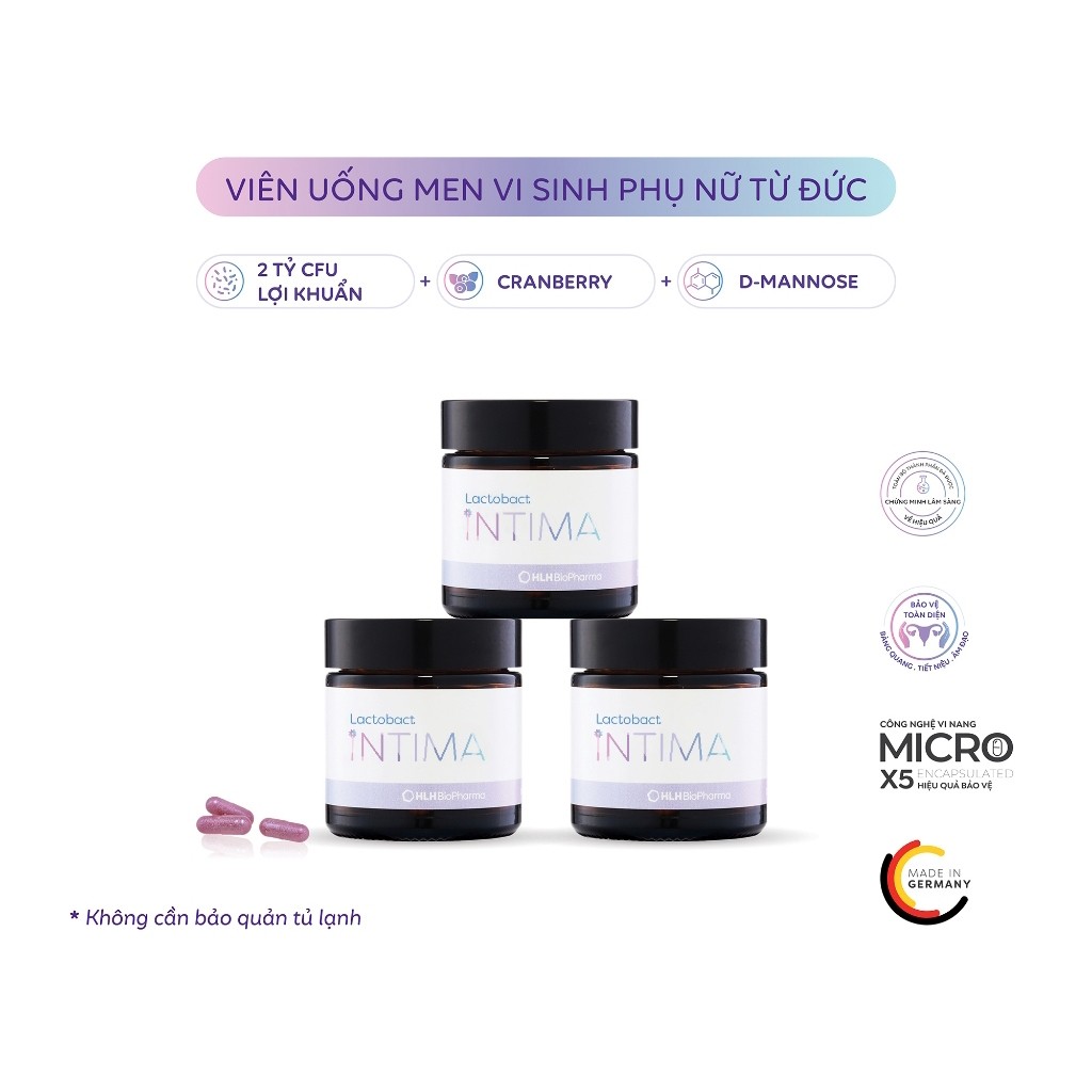 Viên uống men vi sinh phụ nữ Lactobact Intima bổ sung lợi khuẩn, D ...