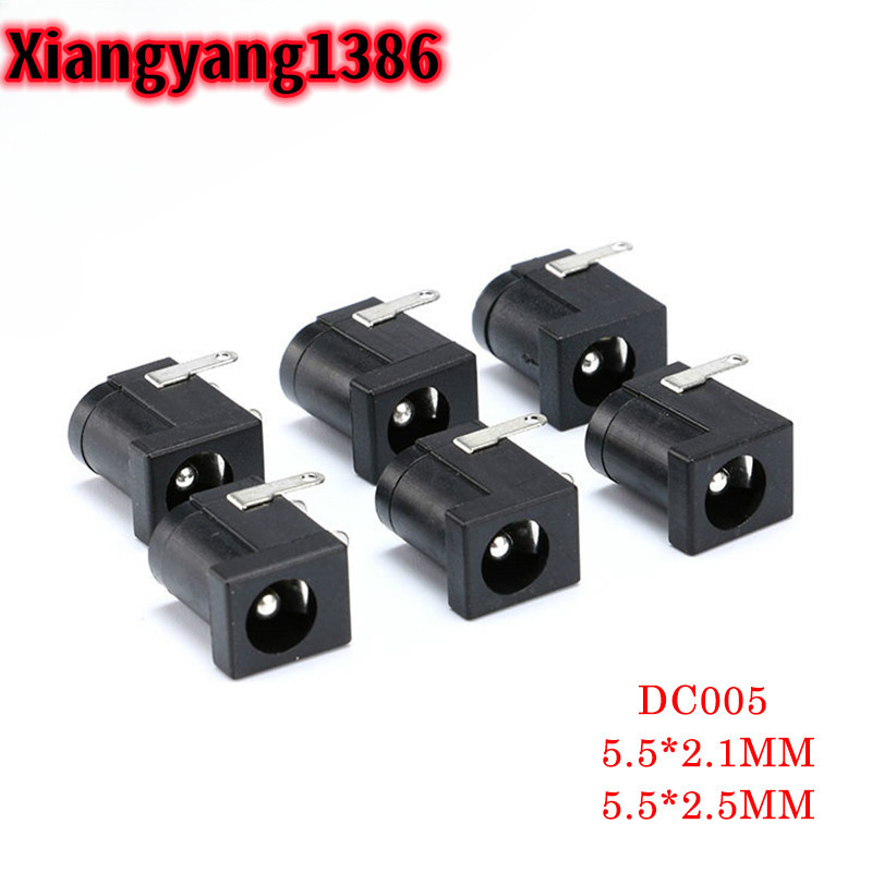 10 Cái / lốc DC-005 Đen DC Jack Cắm Điện Ổ Cắm Kết Nối DC005 5.5 * 2.1mm 5.5 * 2.5 2.1 Ổ Cắm ...