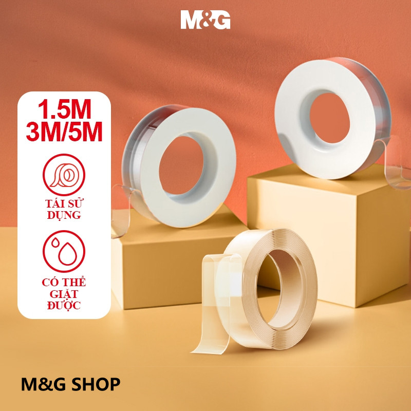 M&G 30mm * 3m * 1mm Băng keo hai mặt Nano không dấu vết Keo chống nước trong suốt Nhãn dán cố ...
