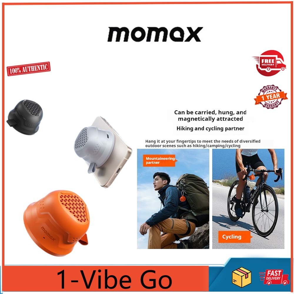 Momax BS7 1-Vibe Go Loa không dây từ tính Giá đỡ điện thoại từ tính di động Loa Mini 360 ° Âm ...
