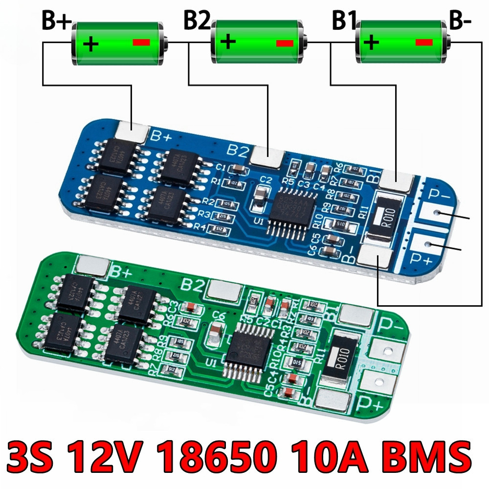 3s 12V 18650 10A BMS Sạc Li-ion Pin Lithium Bảng Bảo Vệ Bảng Mạch 10.8V ...