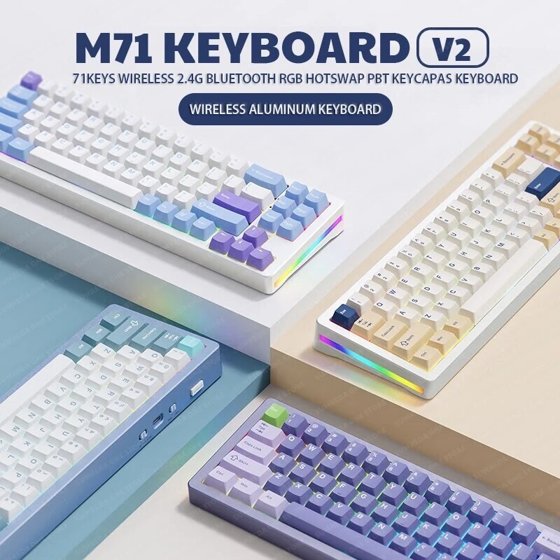 Bàn phím cơ XinMeng M71 V2 Nhôm CNC - 3 Modes - mạch xuôi - LED RGB ...