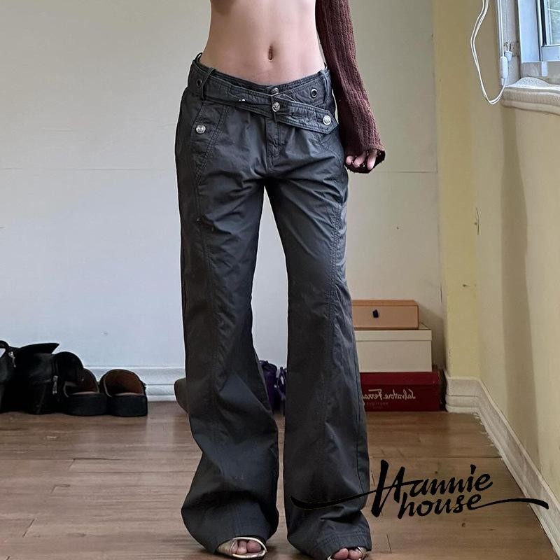 Hannie House- Quần loe lưng thấp cổ điển dành cho nữ có thắt lưng ...