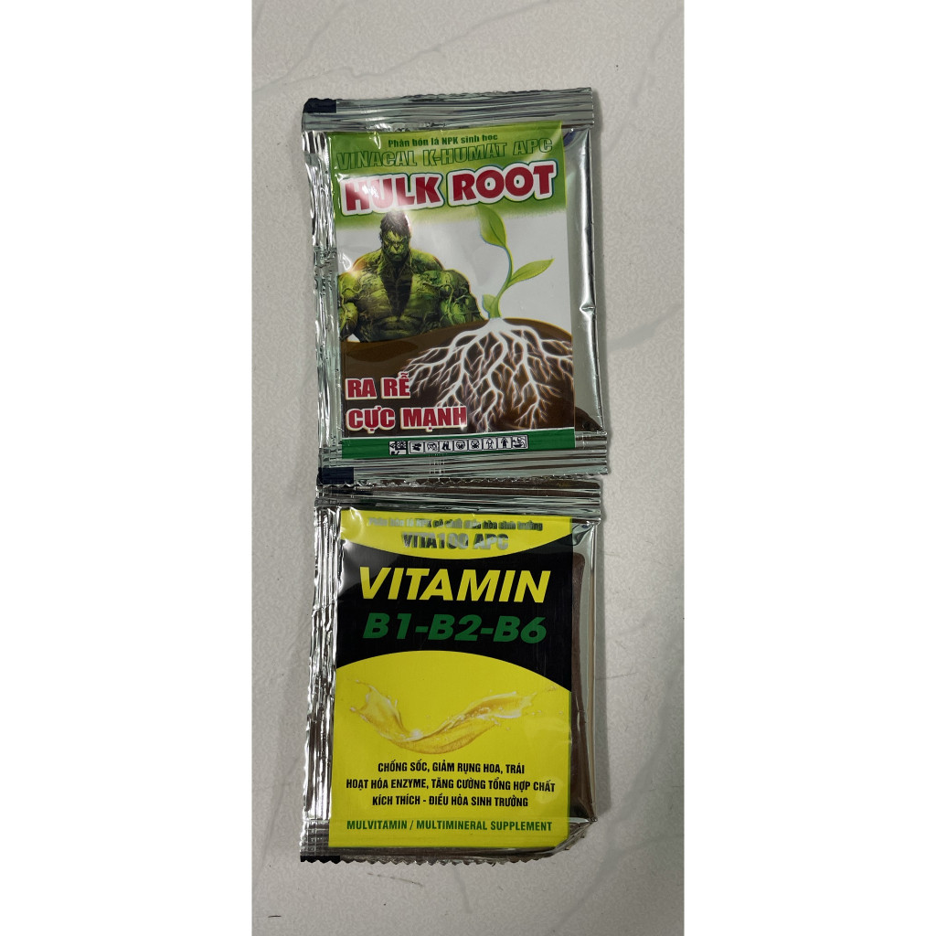Bộ kích rễ Hulk root và vitamin b1 B3 B6 gói 10 ml chăm sóc hoa lan cây ...