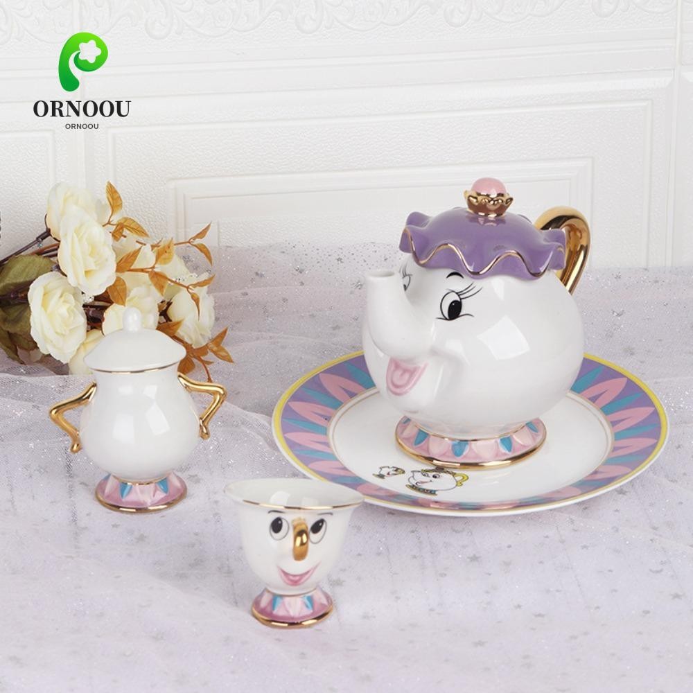 Ấm trà ORNOOU Beauty and Beast, Gilded Realistic Mrs Bô Bộ Ấm Trà, Bộ ...