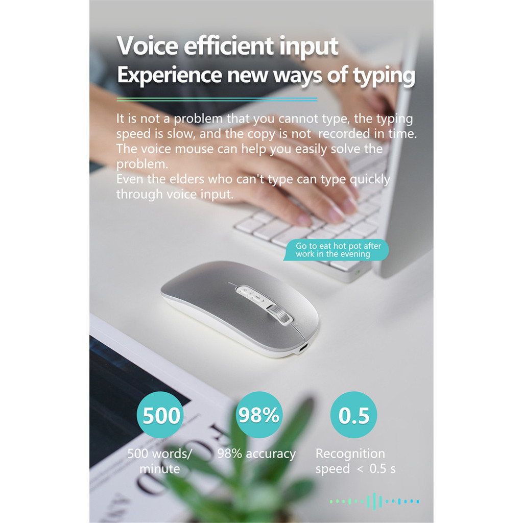 Ai Smart Voice Mouse Speech to Text Mouse Chuột Bluetooth không dây 2 ...