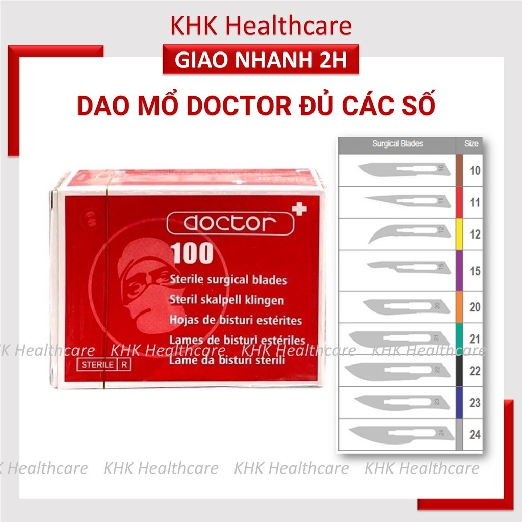 Dao mổ y tế Doctor các số (hộp 100 chiếc) dùng trong tiểu phẫu, spa ...