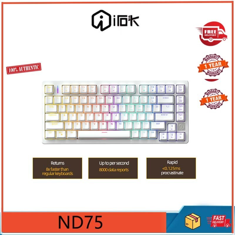 Irok ND75 Esports Bàn Phím Trục Từ Tính Có Dây Chế Độ Đơn Mờ Keycap RT ...