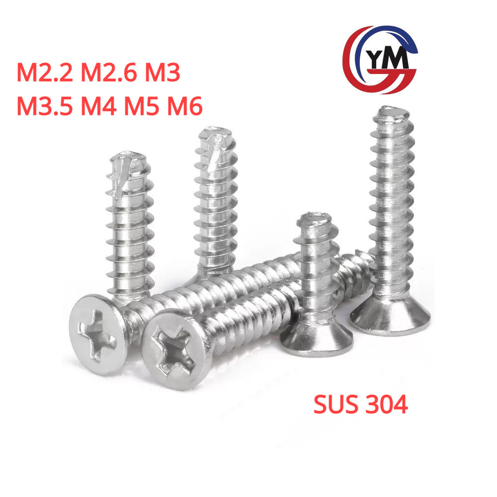 [Ymh1] Ốc Vít inox pake đầu bằng inox 304, Bu lông inox đầu bằng M2.2M2.6M3.5M4M5M6 | Shopee ...