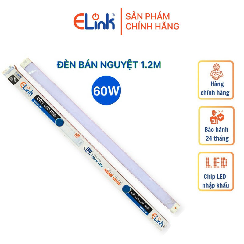 Đèn LED Bán Nguyệt Siêu Sáng ELINK E88 60W Tràn viền, chiều dài 1.2m ...