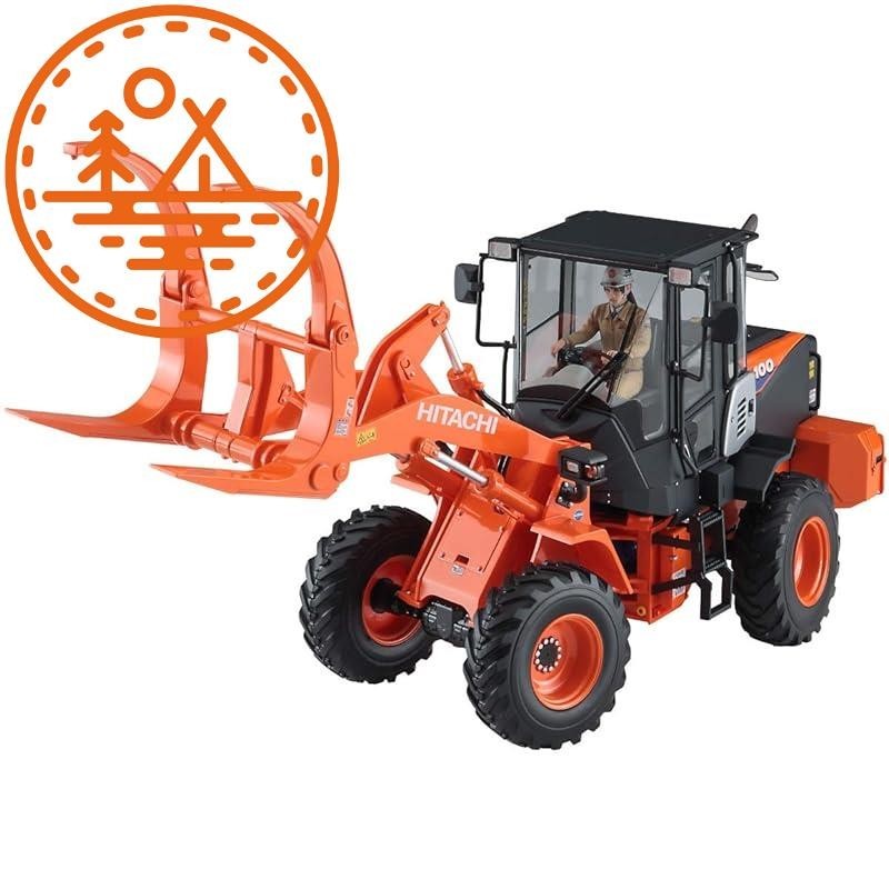 Hasegawa 1/35 Hitachi Construction Machinery Wheel Loader ZW100-6 Log Grapple Specification ...