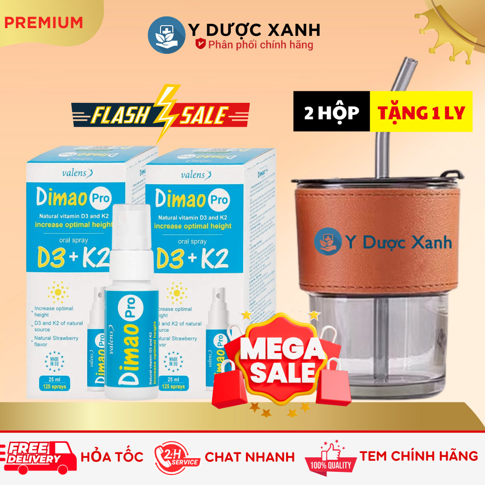 [ Y Dược Xanh ] DIMAO PRO D3 K2, 25ml, Xịt bổ sung Vitamin D3K2 cho trẻ ...