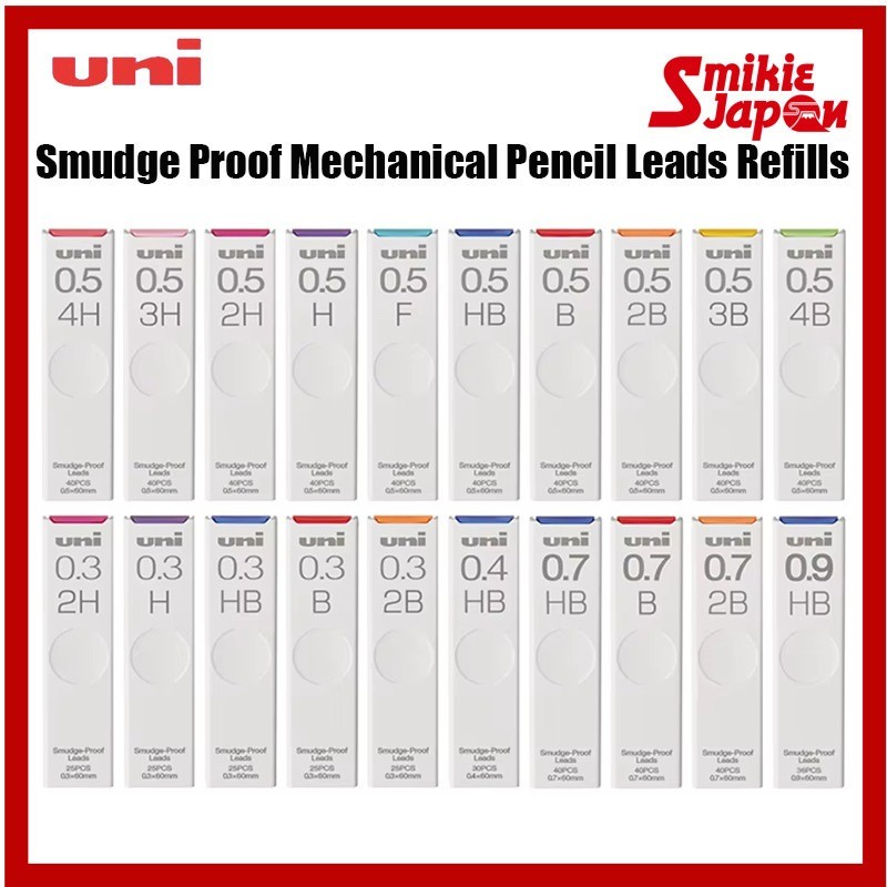 Ngòi bút chì UNI 0.3/0.4/0.5/0.7/0.9mm H HB B 2B đen | Shopee Việt Nam