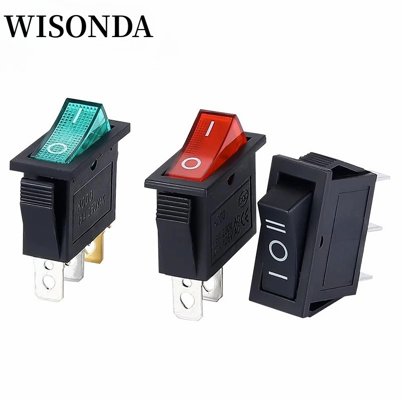 Kcd3 Rocker Switch ON-OFF ON-OFF-ON 2 Vị trí Thiết bị điện 3 chân có ...