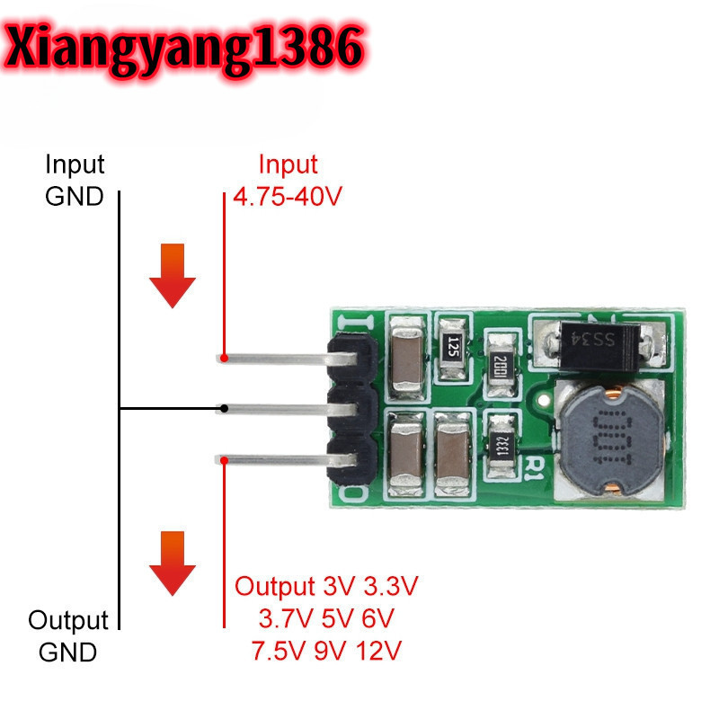 Dd40212sa 1A DC 5-40V sang 3V 3.3V 3.7V 5V 6V 7.5V 9V 12V Bộ điều chỉnh DC-DC Bảng mô-đun chuyển ...