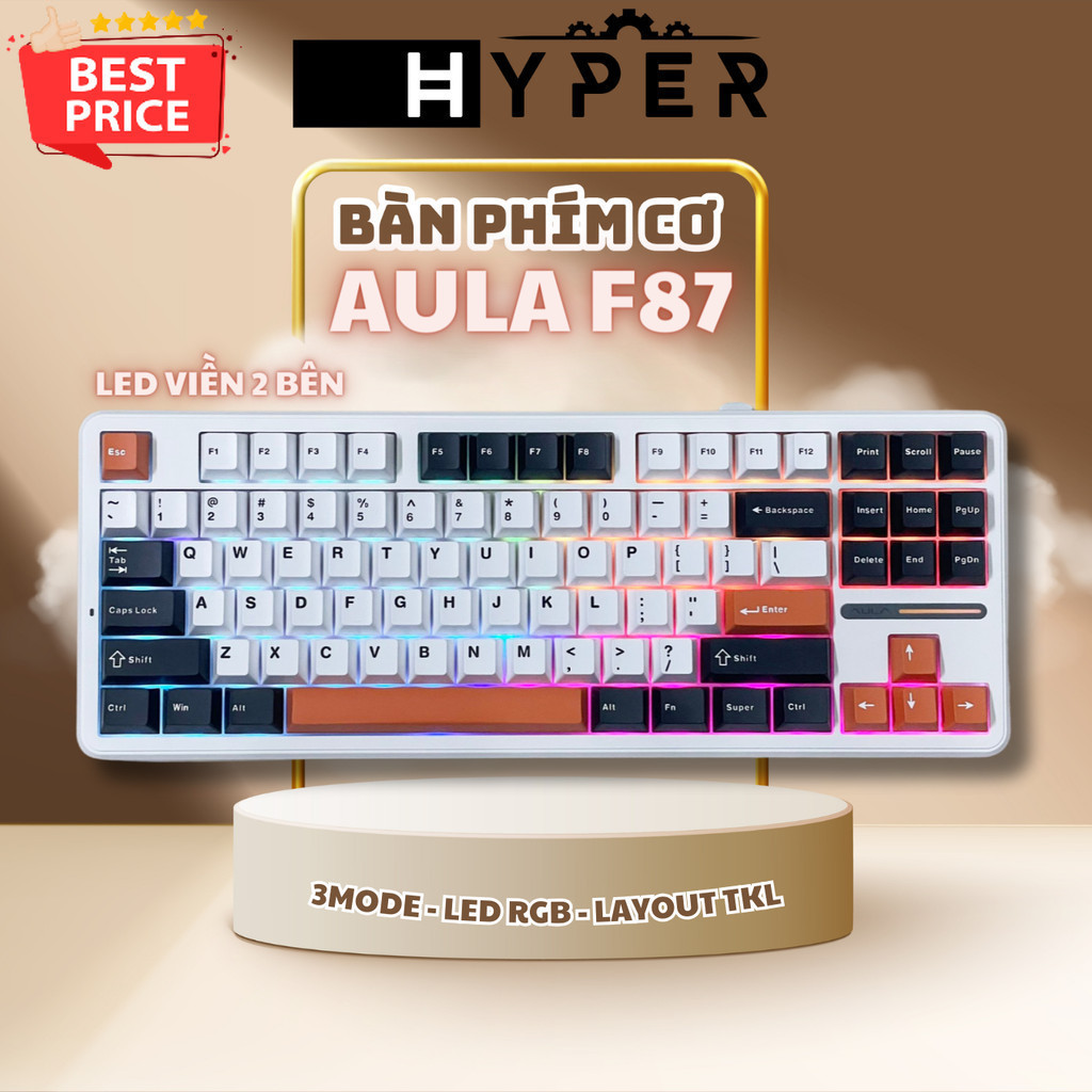 BÀN PHÍM AULA F87 | 3 MODES | LED RGB | LED VIỀN | MẠCH XUÔI HOTSWAP 5 PIN | PIN 4000 MAH ...
