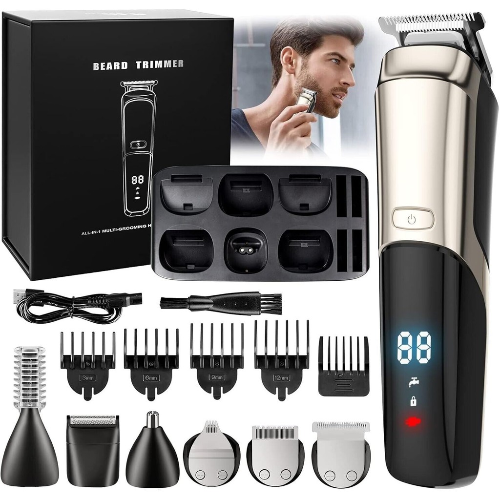Cordless Hair Clipper Beard Trimmer Nose & Ear Body Trimmers Electric ...