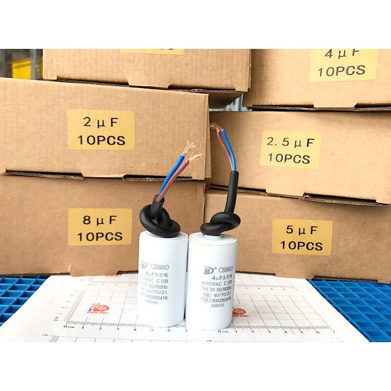 [Combo 2 chiếc] Tụ khởi động CBB60 4uF 450V SMILER 30×53.5mm | Shopee ...