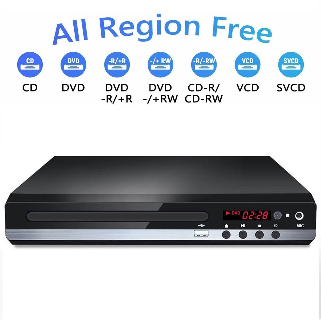 Đầu DVD VCD CD Đĩa Media Player Máy có đầu ra HDMI AV Remote USB Mic ...