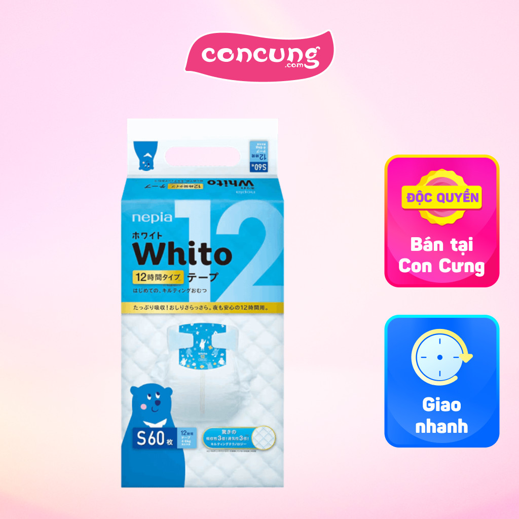 Bỉm tã dán siêu cao cấp Nhật Bản Whito size S 60 miếng | Shopee Việt Nam