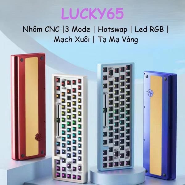Kit bàn phím cơ LUCKY 65 | Lucky65 - Nhôm CNC - 3 Mode Kết Nối ...