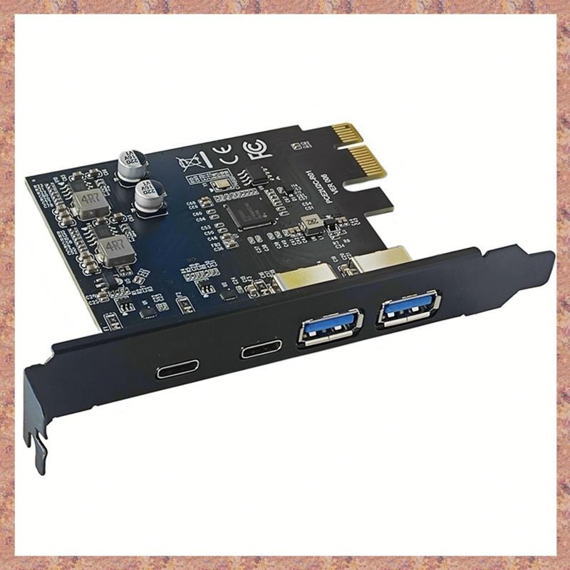 4 Cổng 5Gbps PCIE Card Hub USB 3.0 PCI-E Board 2xUSB A Port + 2xType-C Cổng USB PCI-E Mở Rộng ...