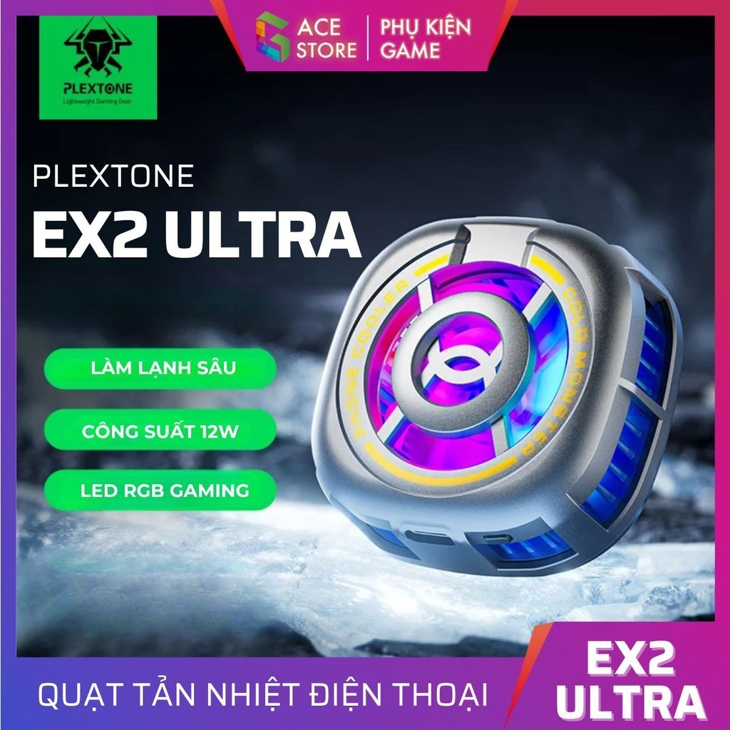 Plextone EX2 ULTRA | Quạt tản nhiệt từ tính dành cho điện thoại và máy tính bảng công suất 12W ...