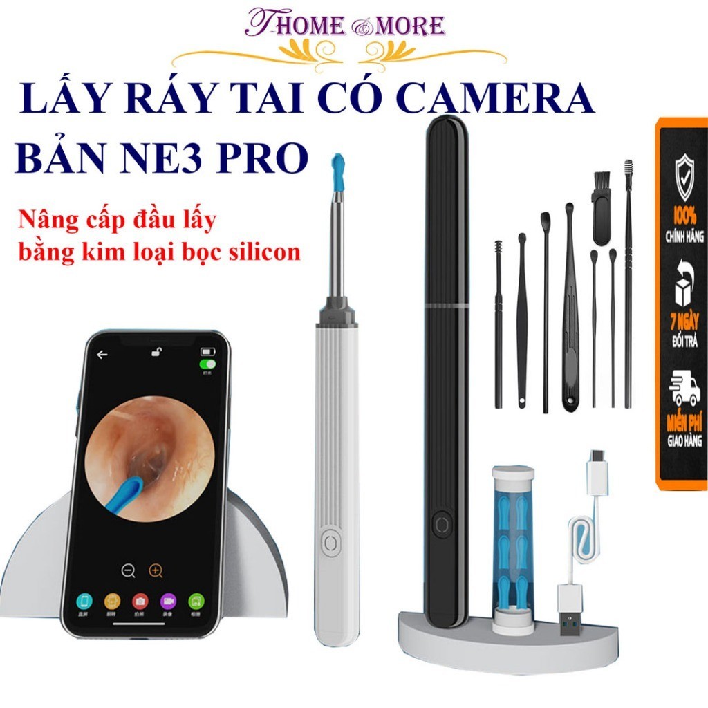 Dụng cụ lấy ráy tai có gắn camera nội soi đa năng T-Home&More hình ảnh ...