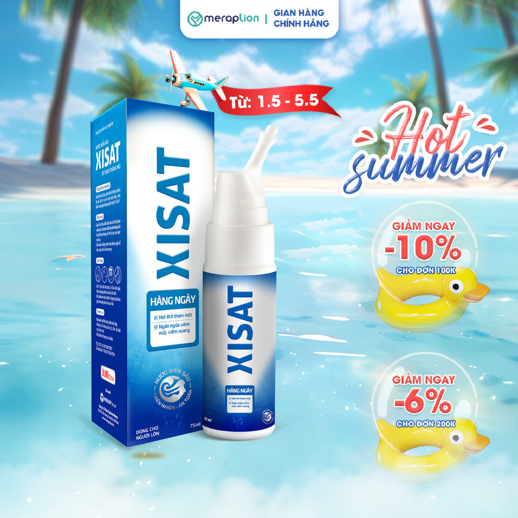 Xịt mũi nước biển sâu XISAT hằng ngày 75ml vệ sinh mũi, phòng ngừa sổ ...