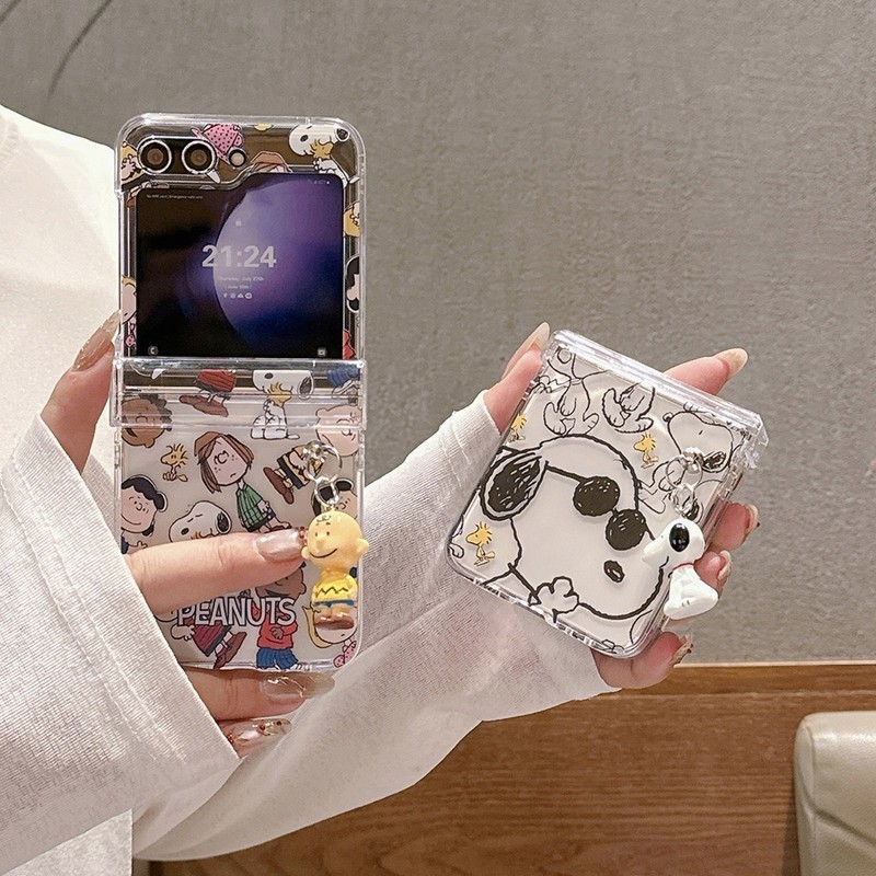 Phim hoạt hình Snoopy Peanuts Mặt dây chuyền trong suốt Bản lề cứng ...