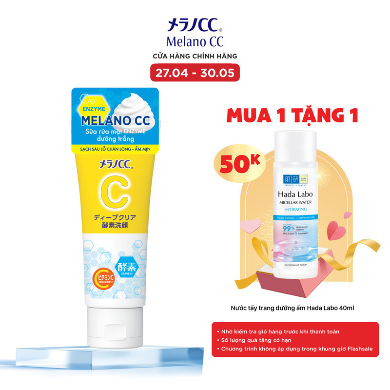 Sữa rửa mặt dưỡng trắng Melano CC Deep Clear Enzyme Face Wash 130g | Shopee Việt Nam