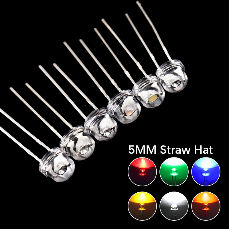 Bộ 50 Mũ Rơm 5 Mm LED Siêu Sáng Trắng 0.3W 0.5W 0.75W Đèn Phát Sáng ...