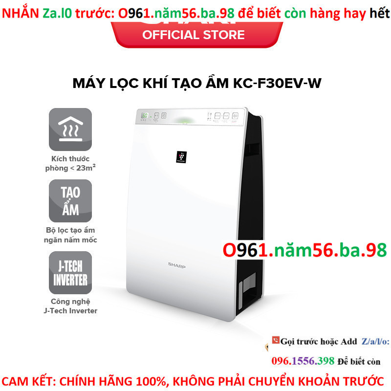 Kho Kho Máy Lọc Không Khí Tạo Ẩm Sharp INVERTER KC-F30EV-W | Shopee Việt Nam