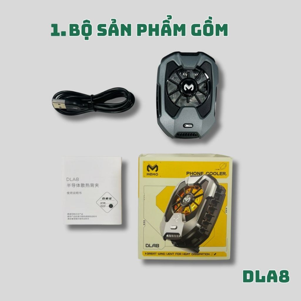 Quạt Tản Nhiệt Điện Thoại Memo DLA8 (Sò Lạnh Thế Hệ Mới 3 Chế Độ Làm ...