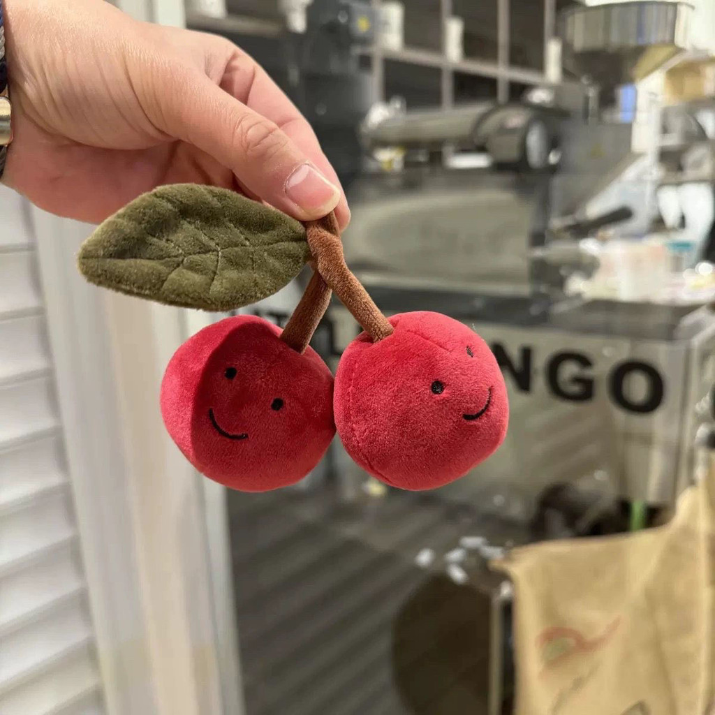 Ins Vui nhộn và dễ thương Smiley Cherry Plush Doll DIY Schoolbag Mặt ...