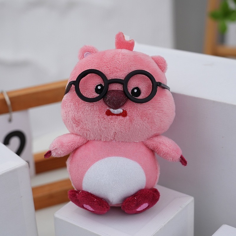 [ kho gấu tphcm ] Combo 3 gấu bông Hải Ly đeo kính 13cm , Móc khoá gấu ...