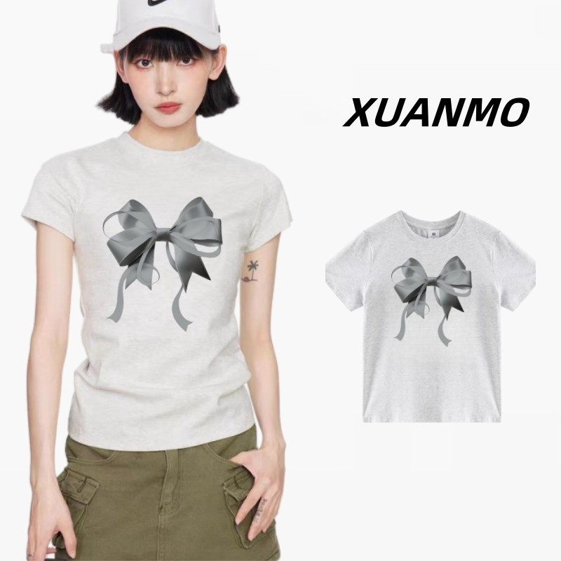 XUANMO Local brand Áo baby tee Áo Thun ôm body Áo y2k 100% cotton Áo ...